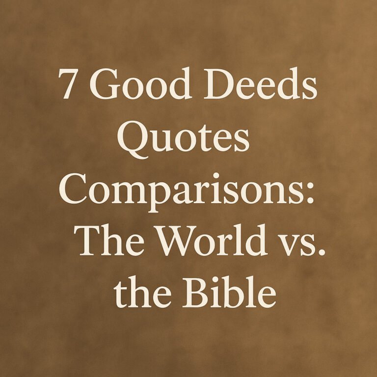 7 Good Deeds Quotes Comparisons: The World vs. The Bible