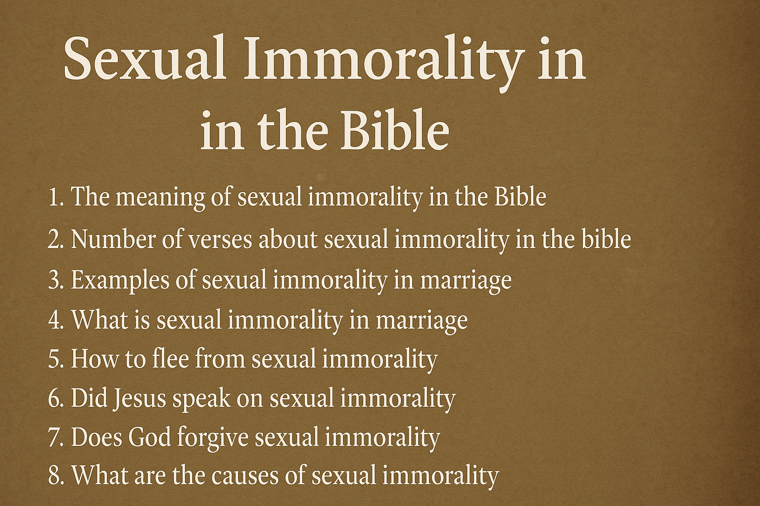 Sexual Immorality in the Bible: 9 Powerful Insights for the Faithful