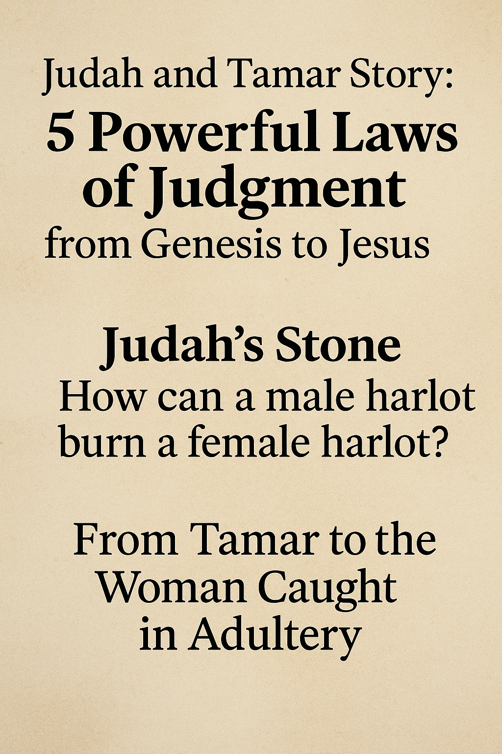 Judah and Tamar Story: 5 Powerful Laws of Judgment from Genesis to Jesus